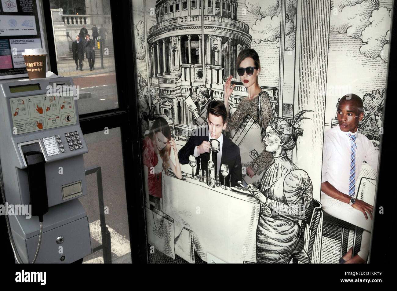 UK INSIDE TELEPHONE BOOTH IN THE CITY OF LONDON Stock Photo - Alamy