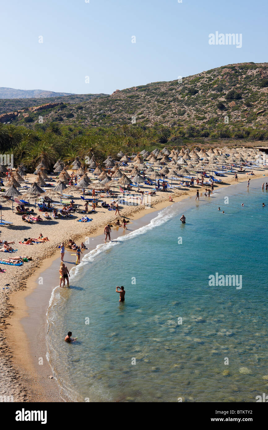 Vai Palm Beach. Crete, Greece Stock Photo - Alamy