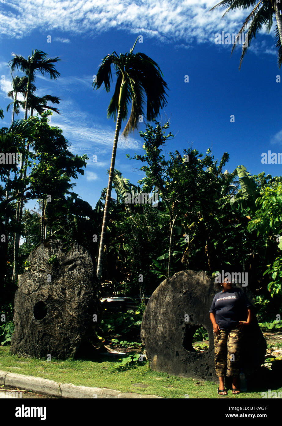 The gigantic stone money in the pacific island of Yap Stock Photo - Alamy