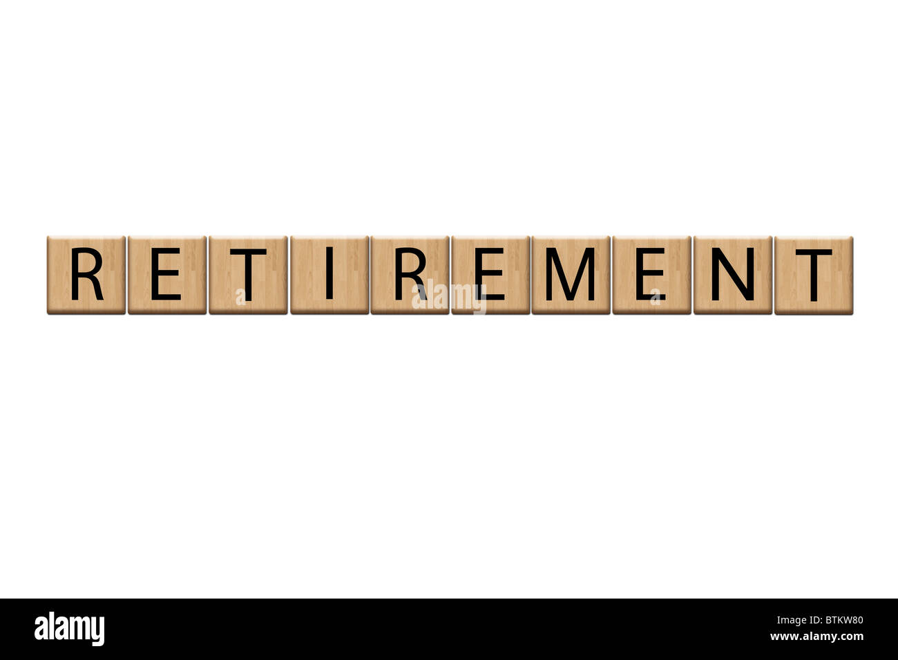 scrabble tiles spelling out retirement Stock Photo - Alamy