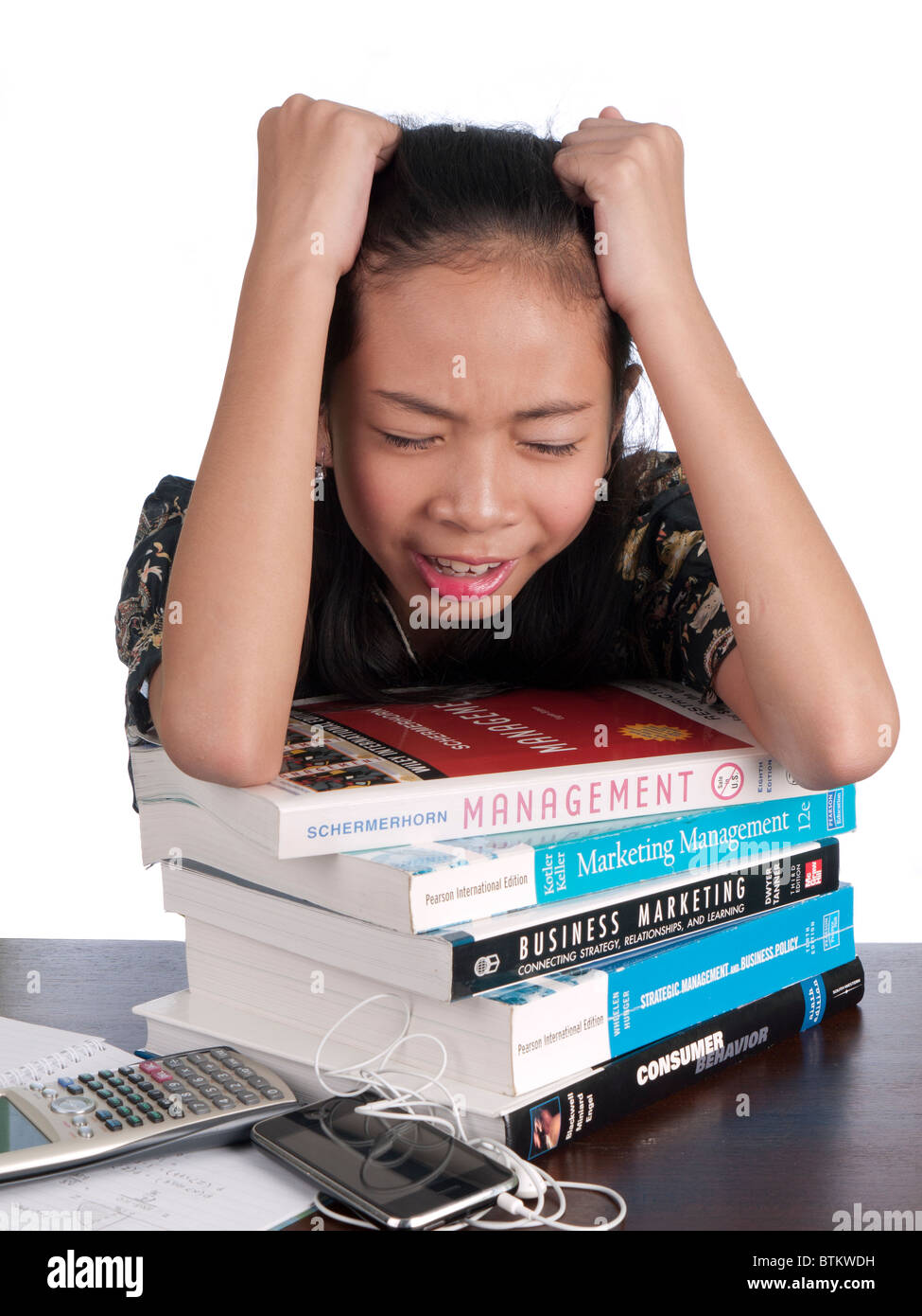 A student, depressed with too much work Stock Photo - Alamy