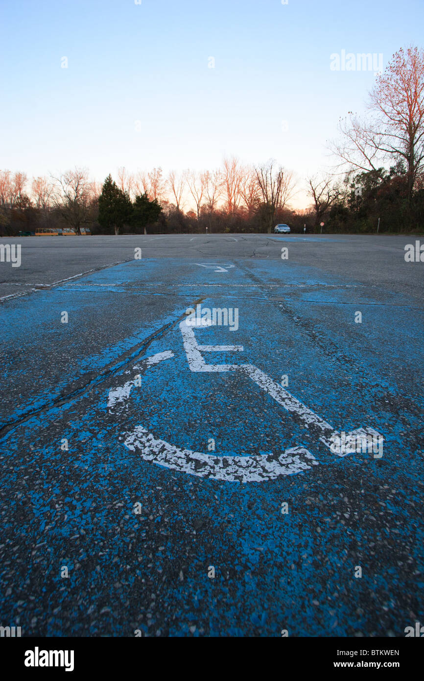 Handicapped Parking Spot in Disrepair Stock Photo - Alamy