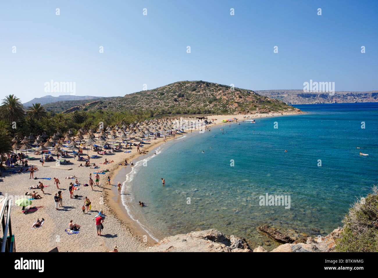 Vai Palm Beach. Crete, Greece Stock Photo - Alamy