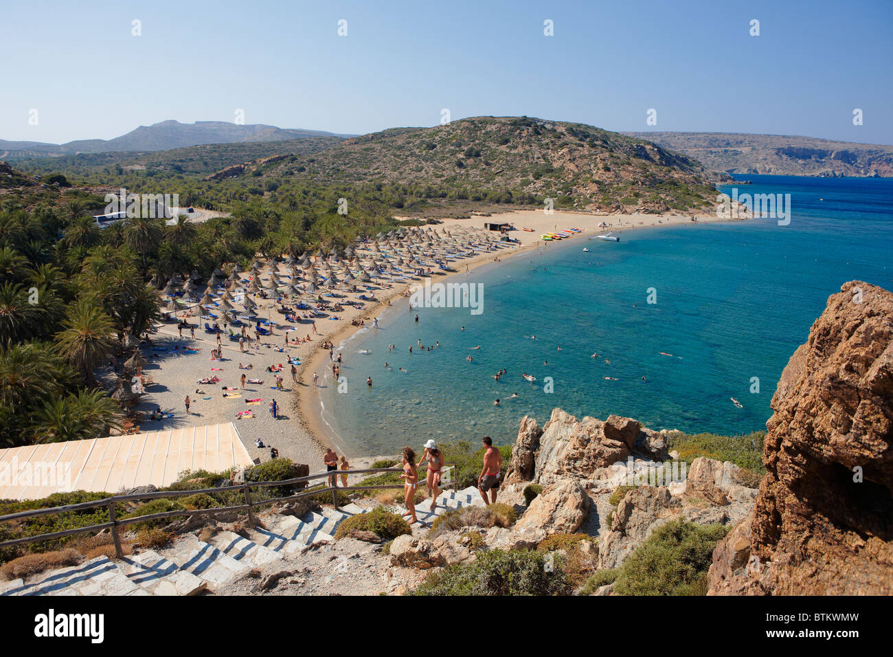 Vai Palm Beach. Crete, Greece Stock Photo - Alamy