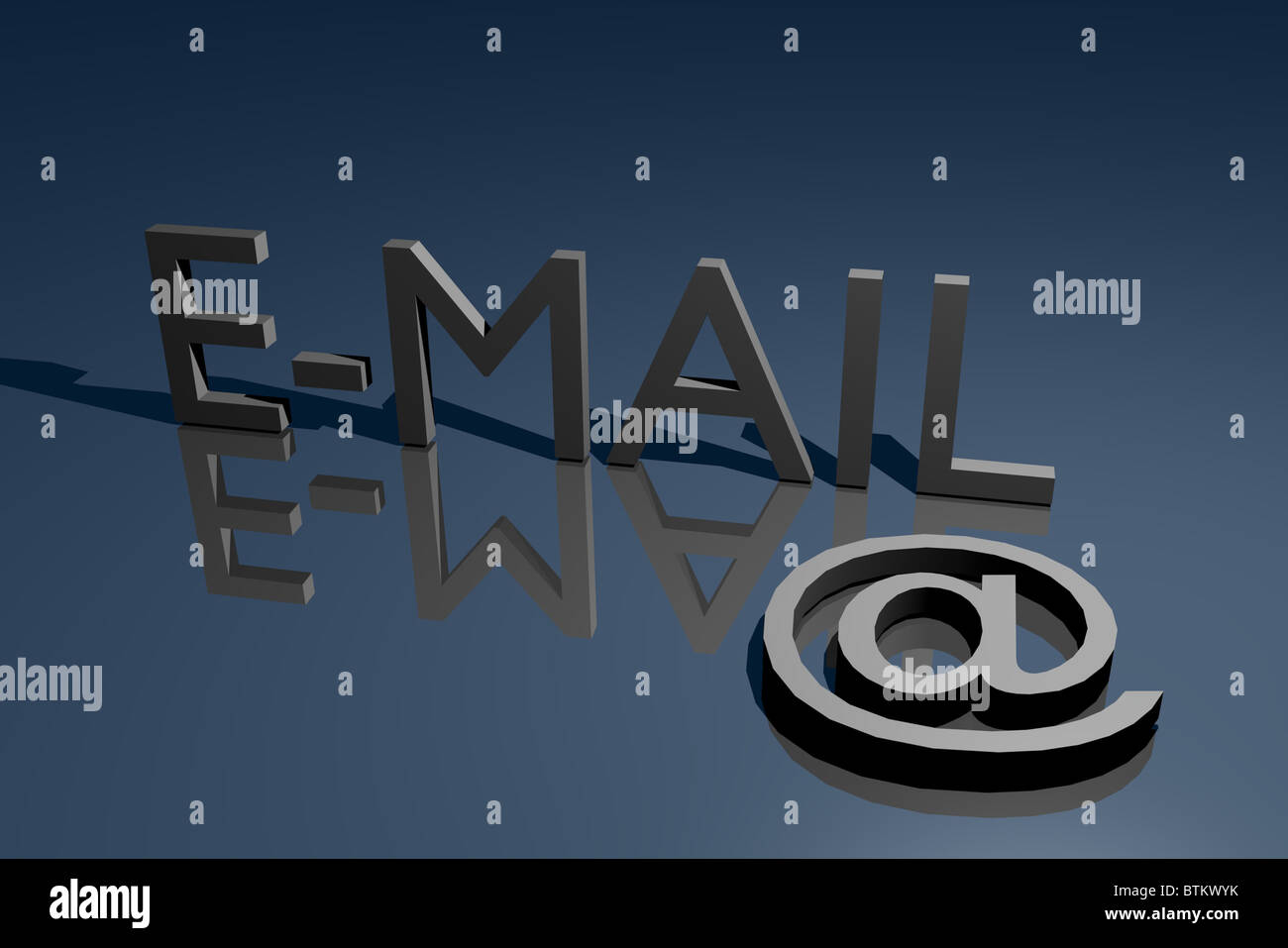 The term email in 3d letters with reflection on the ground Stock Photo ...