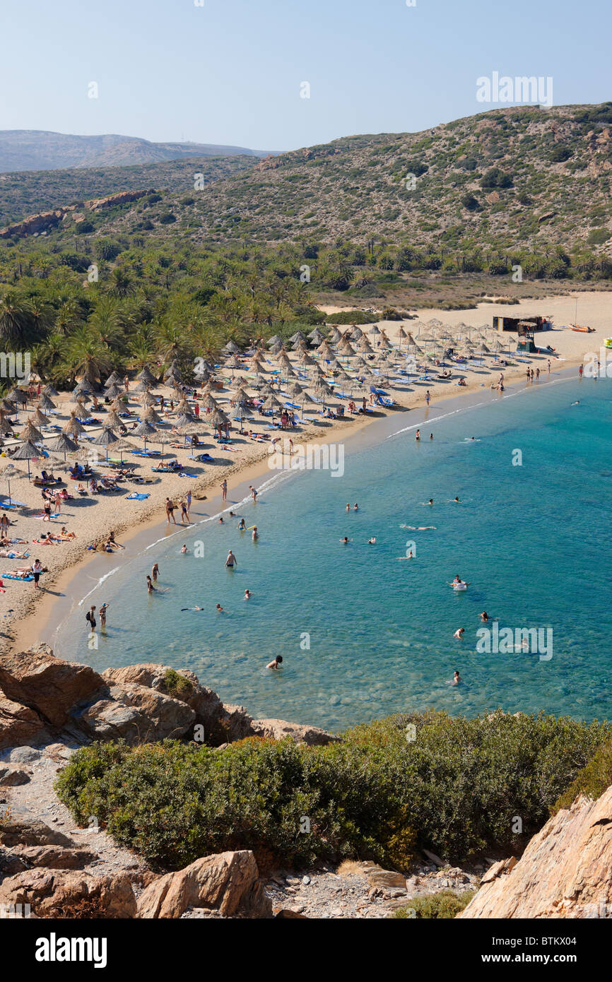 Vai Palm Beach. Crete, Greece Stock Photo - Alamy
