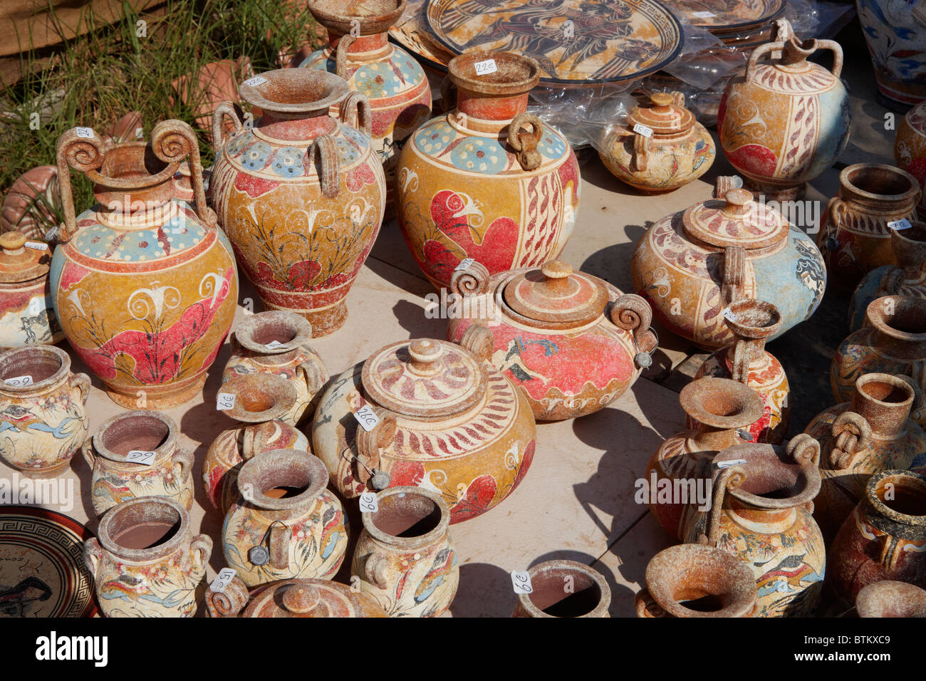 A selection of replicas of ancient Greek pottery displayed at an ...