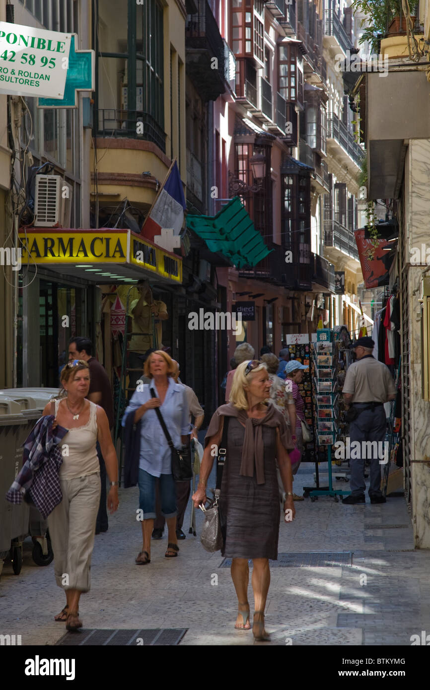 Town centre malaga spain street scene tourism travel Stock Photo - Alamy