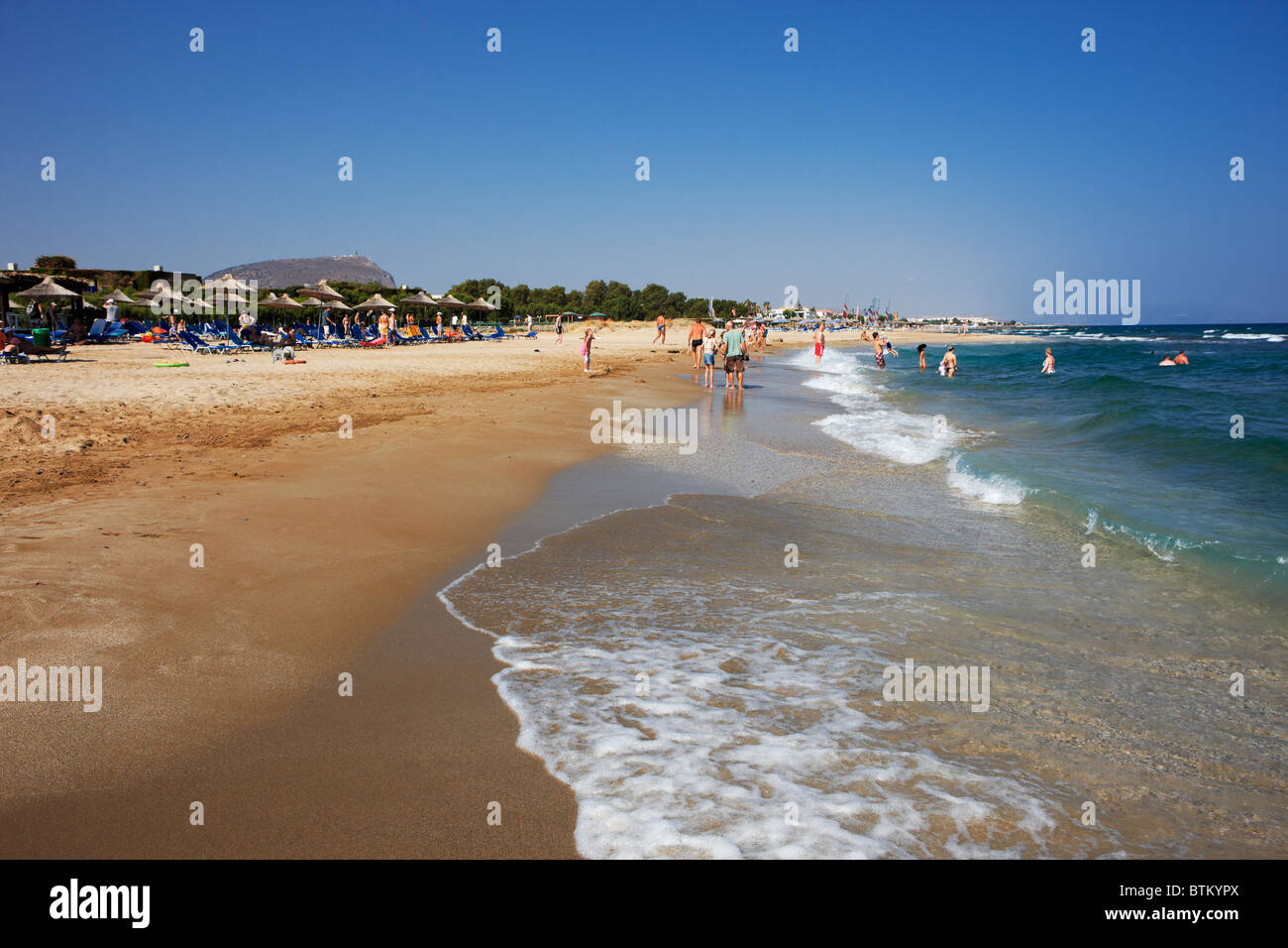 Beach near Hersonissos. Crete, Greece Stock Photo - Alamy