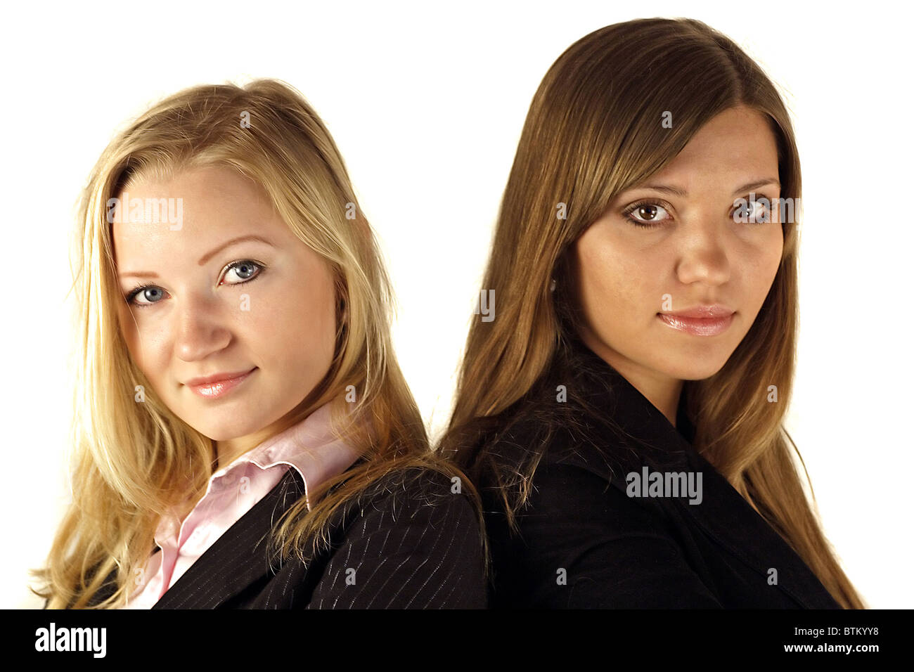 Two smart interns. All isolated on white background Stock Photo - Alamy