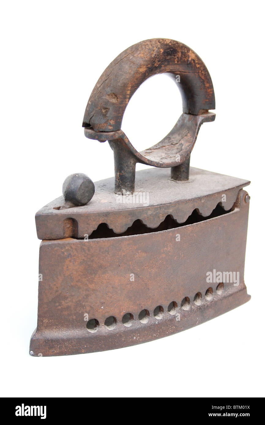 A rusty iron from the past. All isolated on white background Stock ...