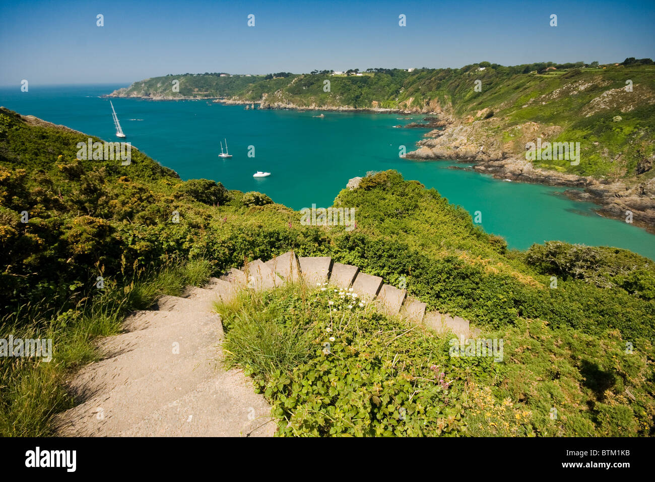A walk along the Guernsey cliffs Stock Photo - Alamy