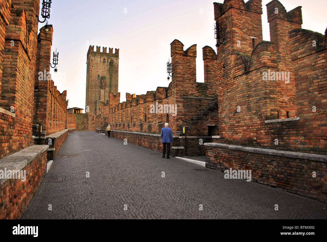 medieval castle with red brick fortifications Stock Photo - Alamy