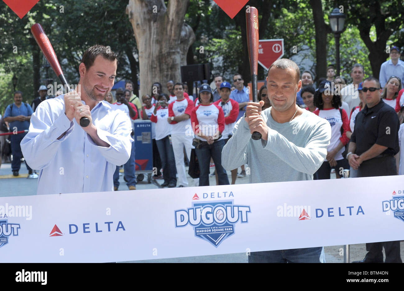 THE DELTA DUGOUT Celebrates Yankees vs. Mets Baseball Game Stock Photo ...