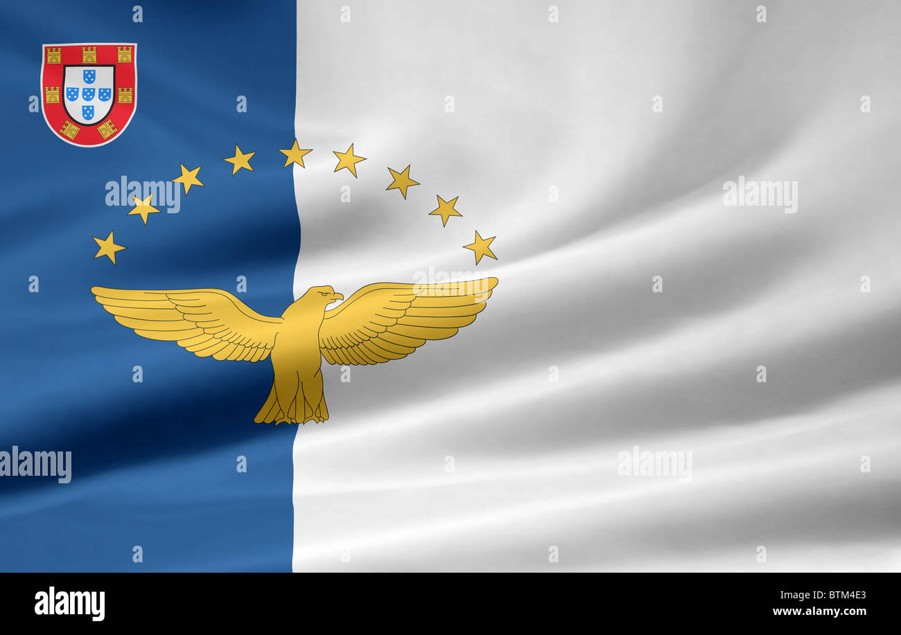 High resolution flag of the Azores Stock Photo - Alamy