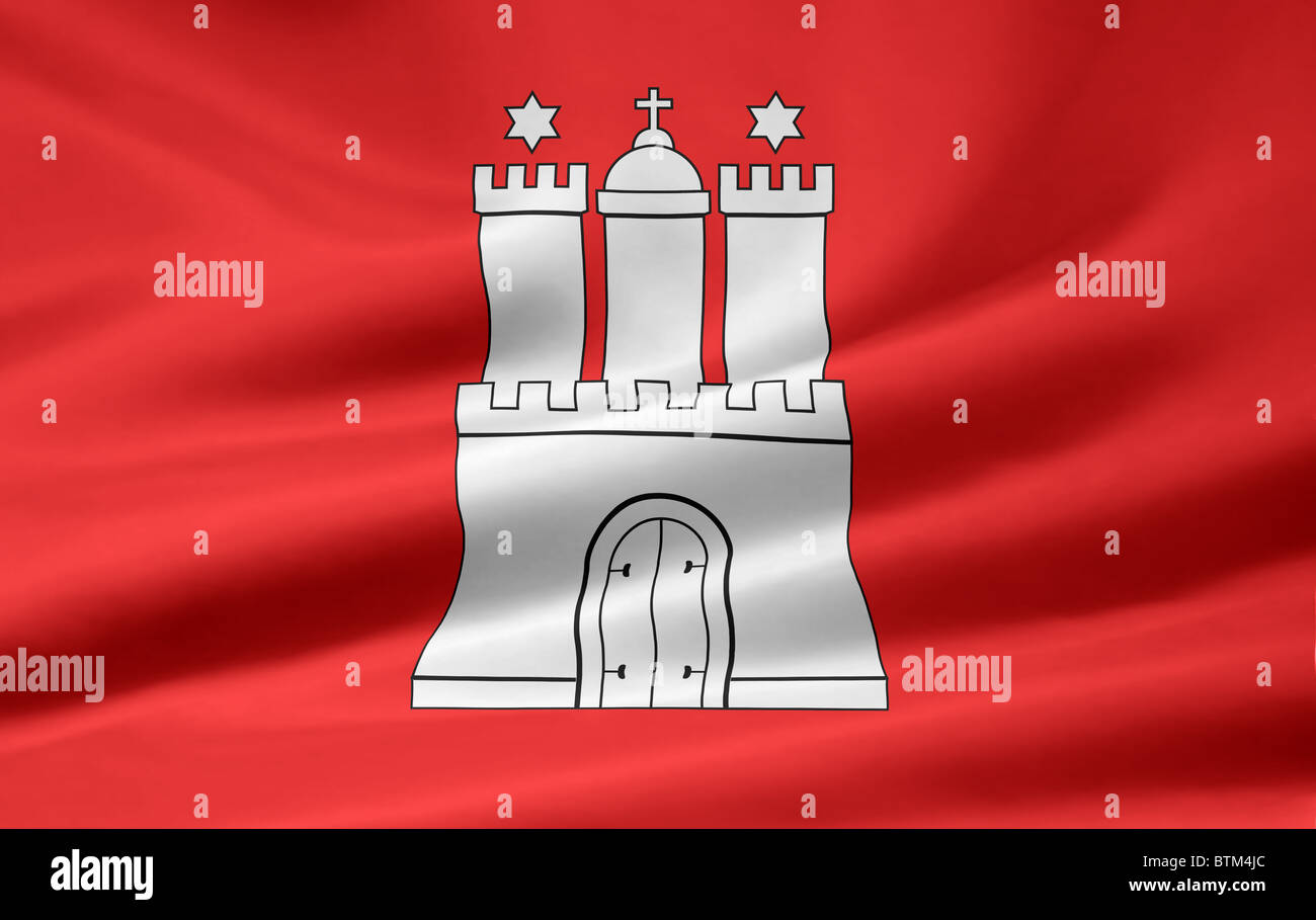 High resolution flag of Hamburg Stock Photo - Alamy