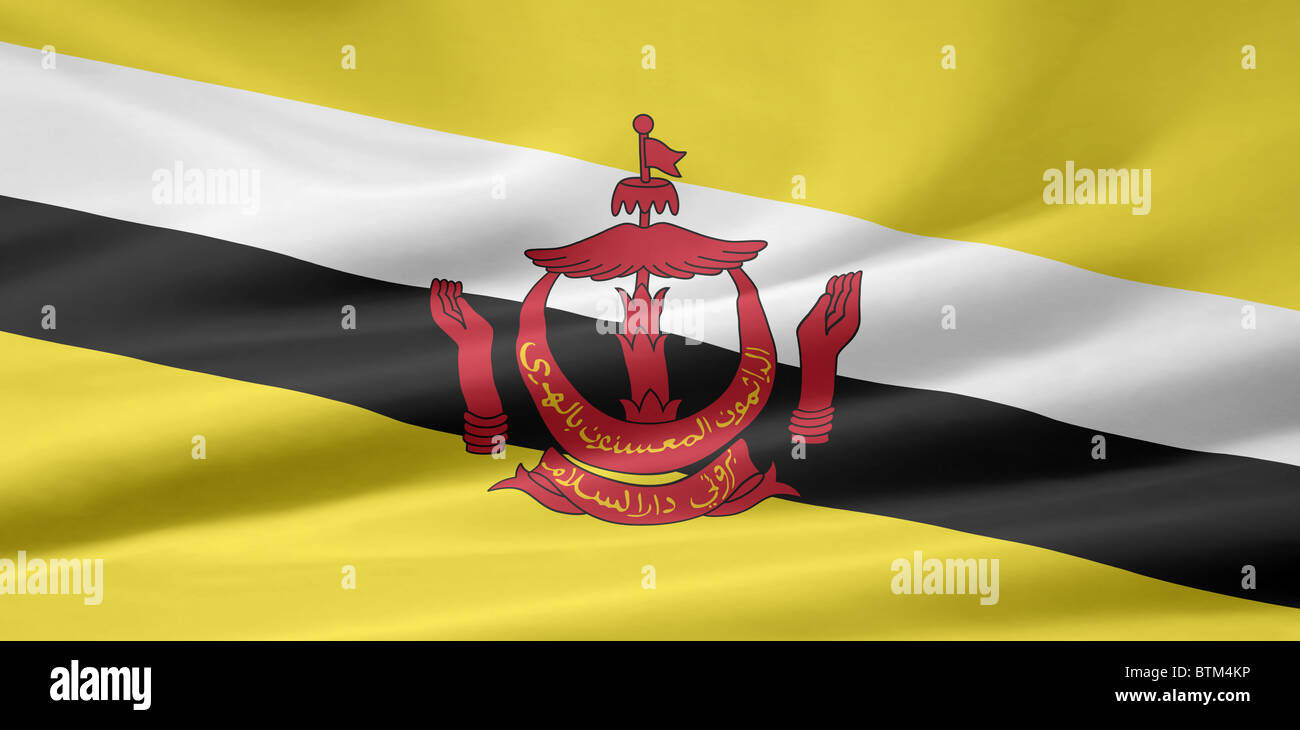 High resolution flag of Brunei Stock Photo - Alamy