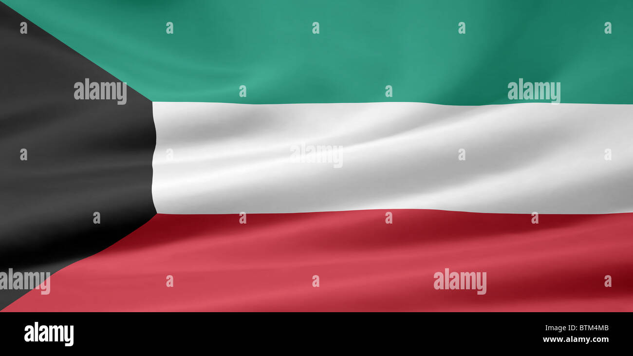 High resolution flag of Kuwait Stock Photo - Alamy