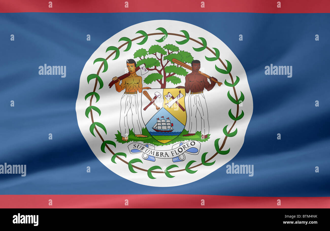 High resolution flag of Belize Stock Photo - Alamy