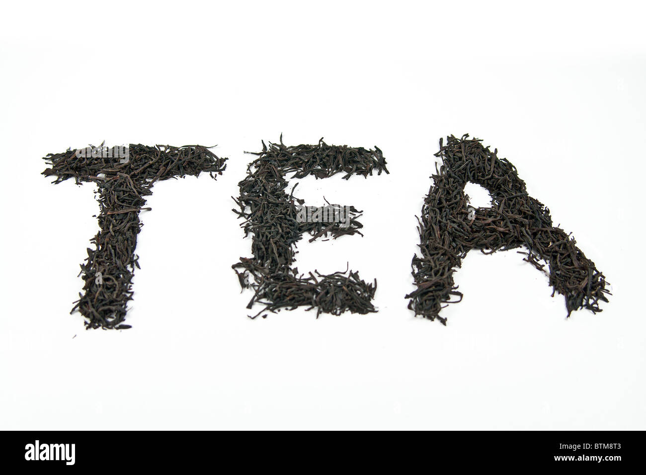 Word tea made of dry leaves isolated on white background Stock Photo ...
