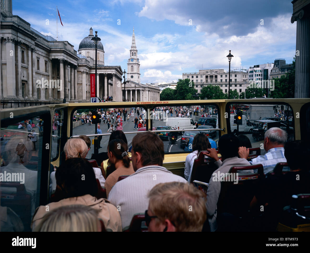6x4,5cm visiting London in double decker bus Trafalgar Square, Nelson ...