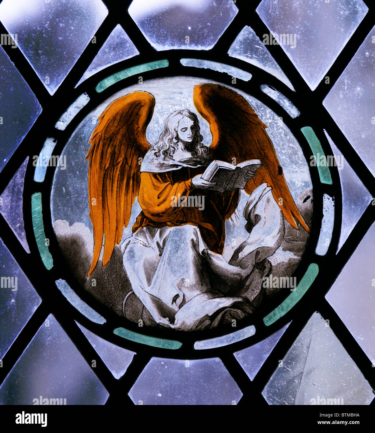 A Stained glass window depicting an angel, Flemish School, circa 17th ...