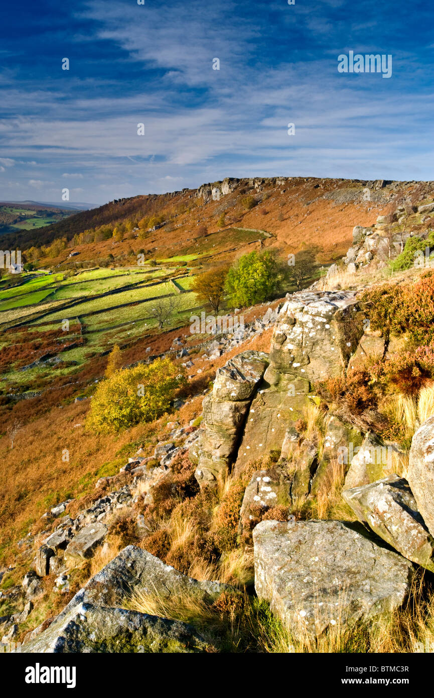 Curbar Edge Viewed from Baslow Edge, Peak District National Park ...