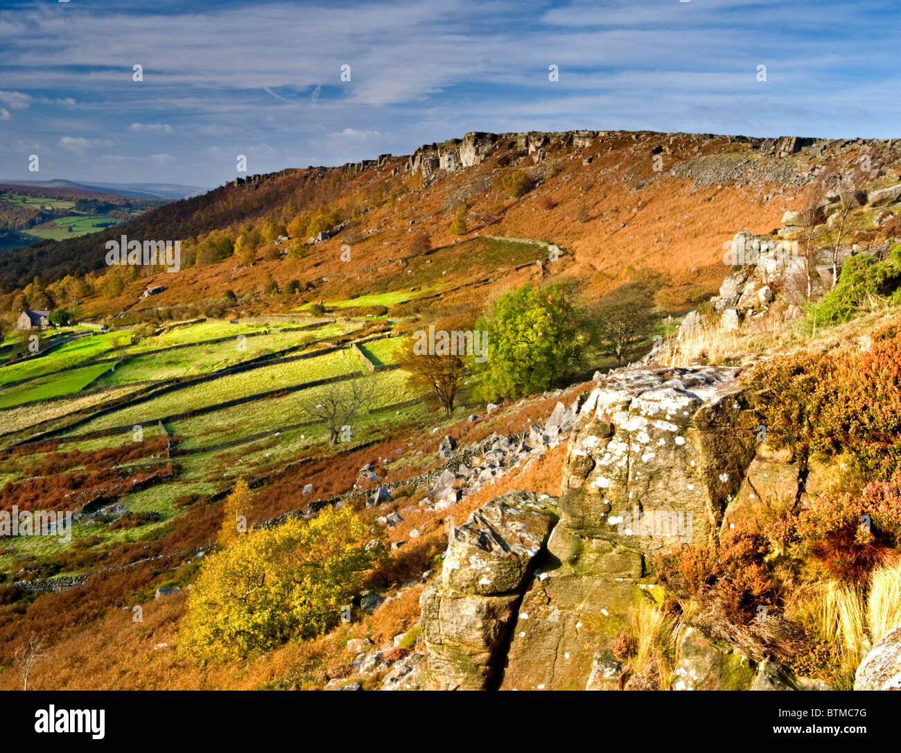 Curbar Edge Viewed From Baslow High Resolution Stock Photography and ...