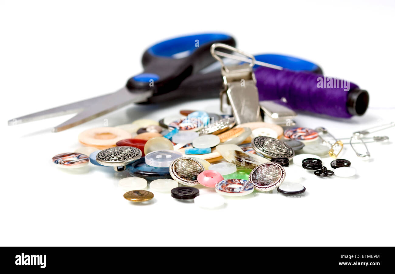Tailoring scissors measuring tape Cut Out Stock Images & Pictures - Alamy