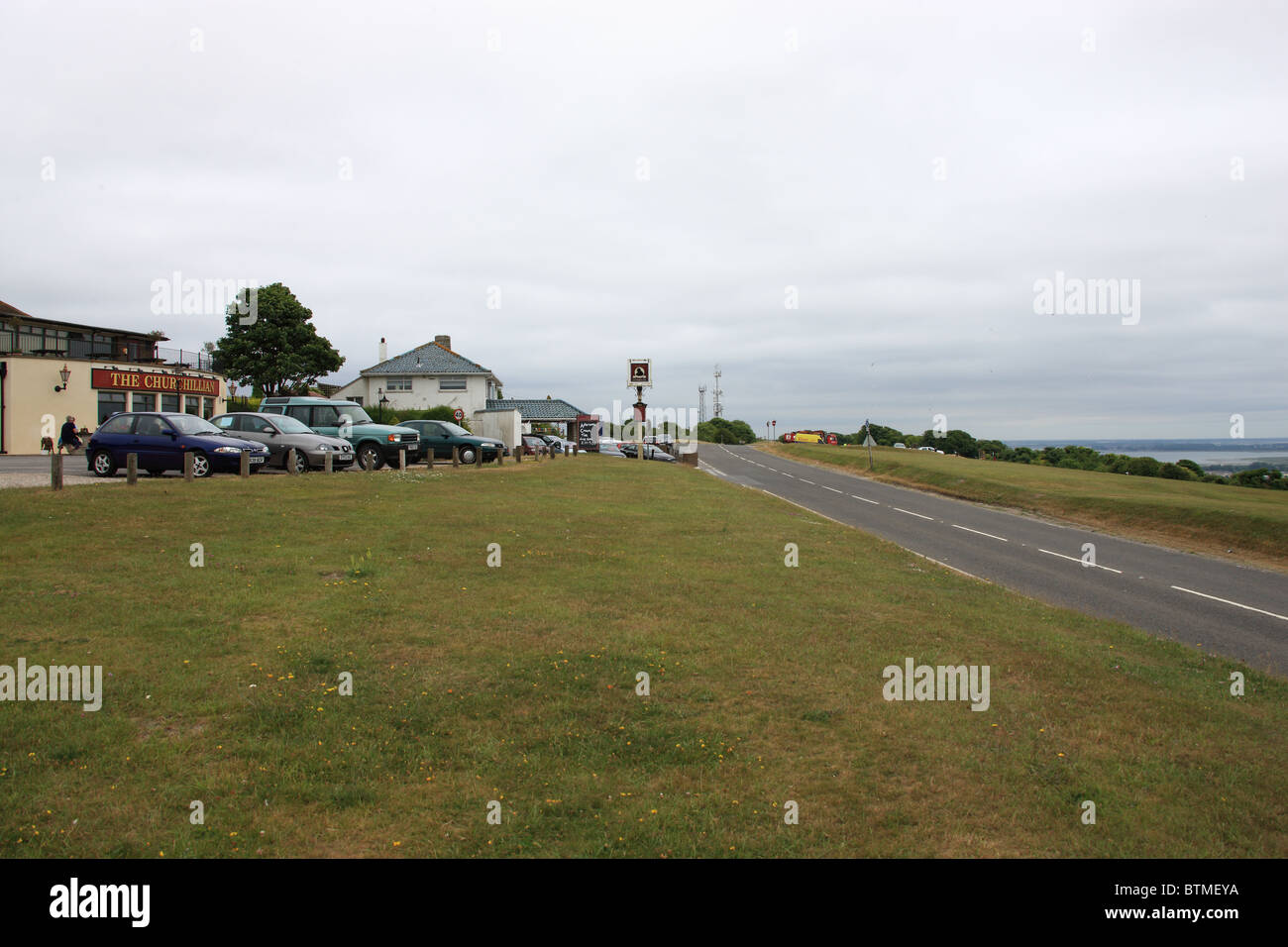 A public house on Portsdown Hill overlooking the city of Portsmouth ...