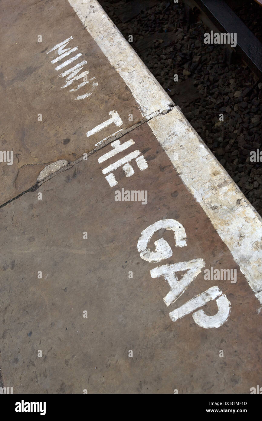Mind The Gap Sign at Pickering Train Station North Yorkshire Moors ...