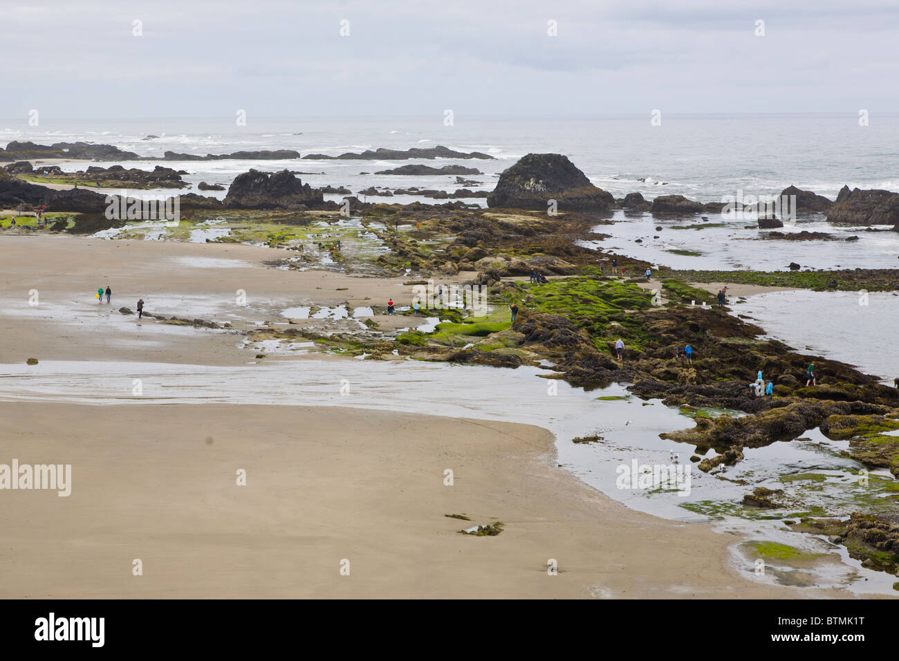 Beach at Seal Rock State Park on the Pacific Ocean coast of Oregon ...