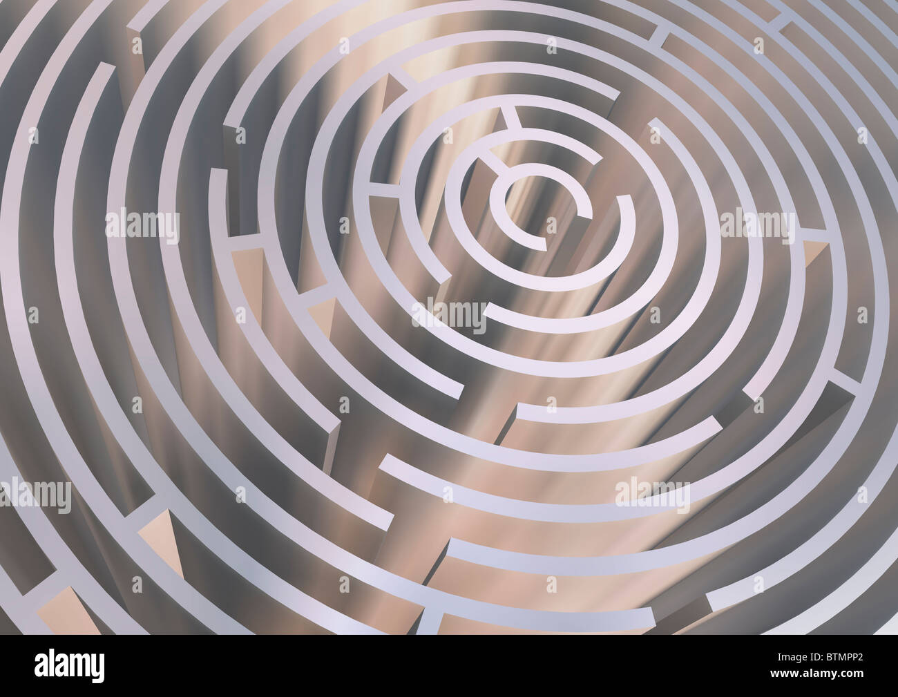 metallic round maze Stock Photo - Alamy