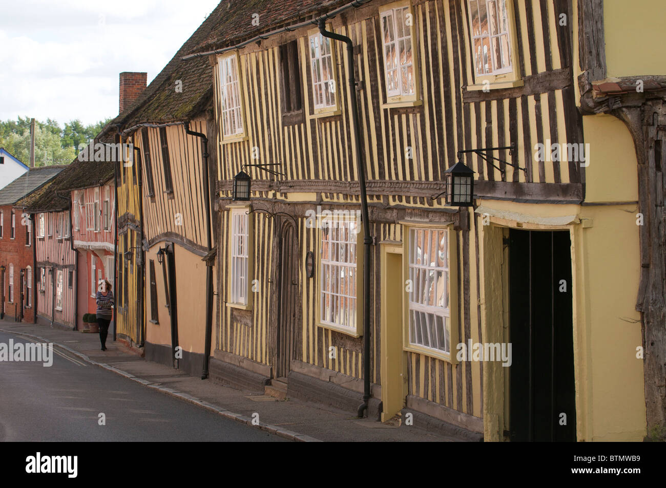 Buildings in the Historic Wool Village of Lavenham in Suffolk Stock ...