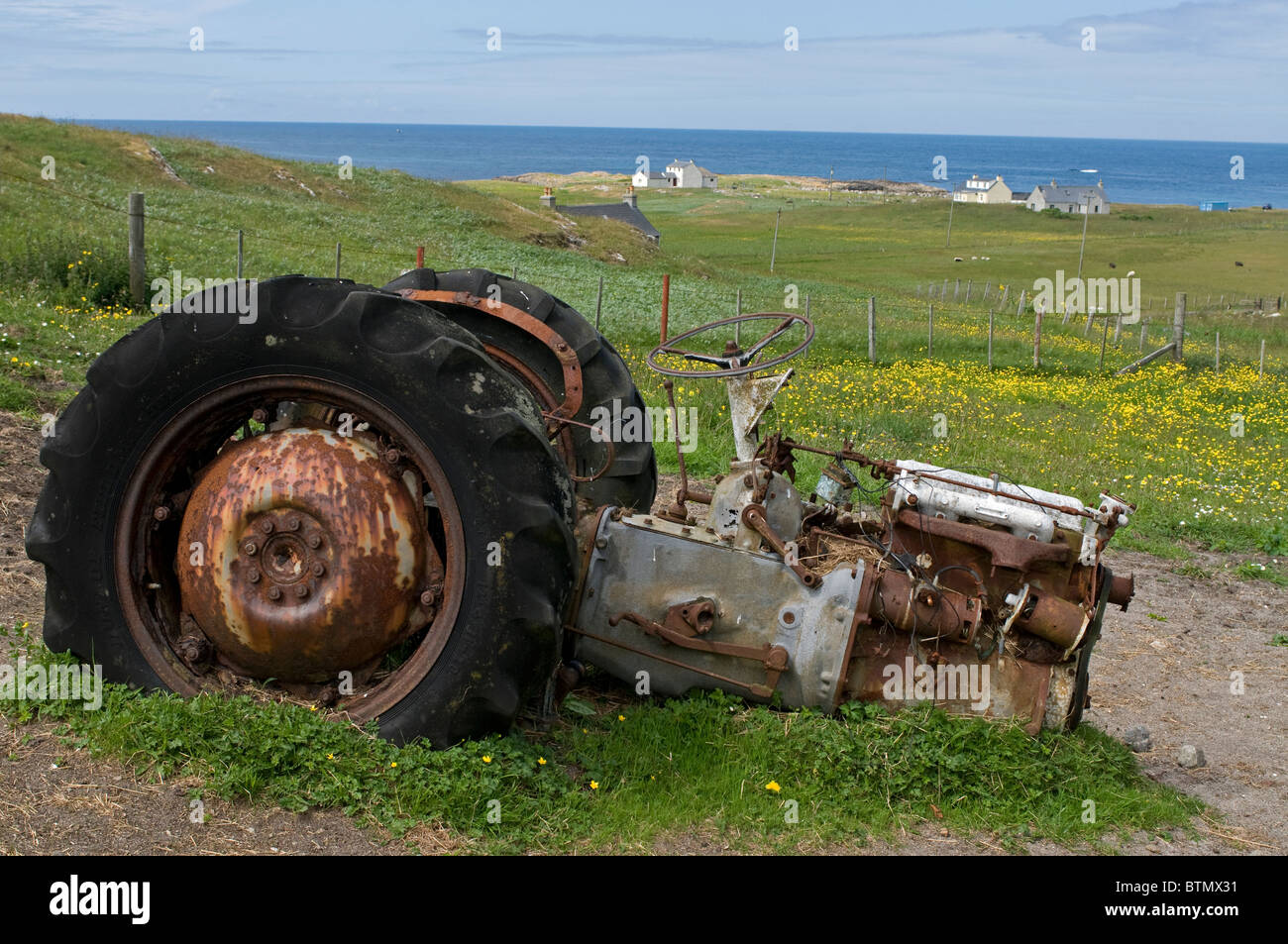 A Hebridean island Tractor, Claid, Isle of Barra, Outer Hebrides ...