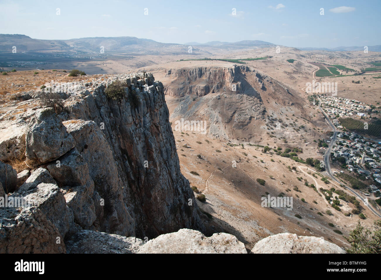 The spectacular cliffs in Arbel National Park in the Galilee region of ...