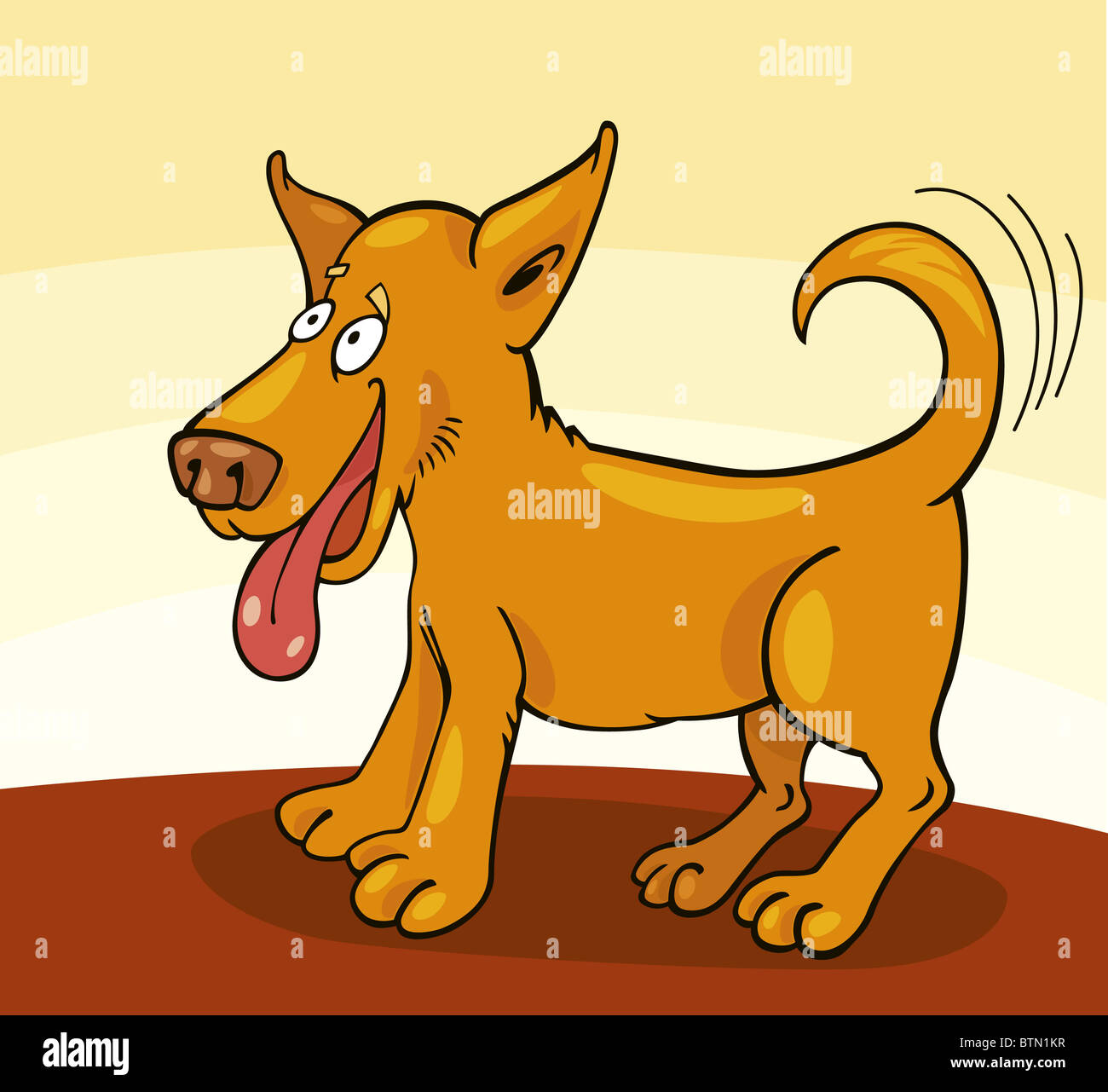 Cartoon illustration of Happy Puppy Stock Photo - Alamy
