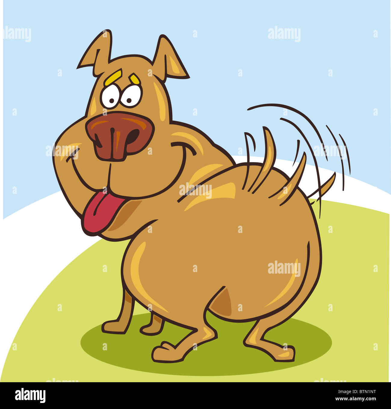 Cartoon illustration of happy dog Stock Photo - Alamy