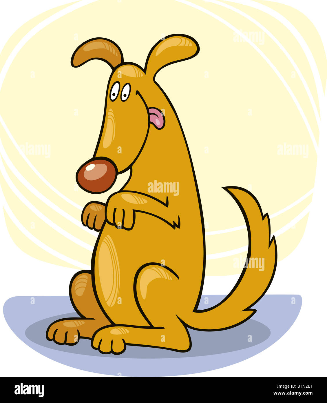 Illustration of dog doing stand trick Stock Photo - Alamy