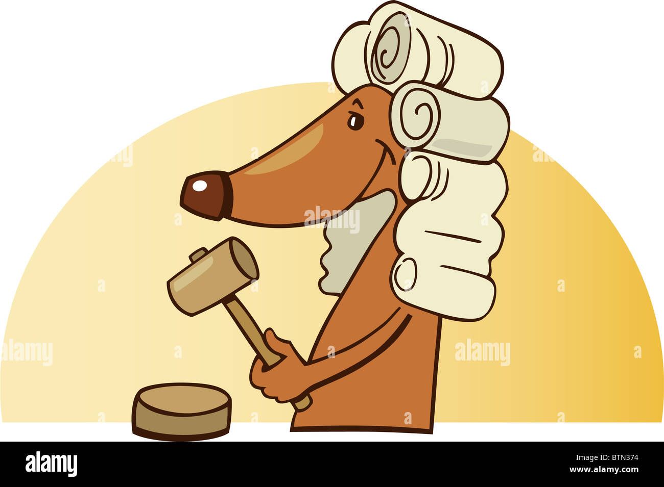 Cartoon illustration of dog judge Stock Photo - Alamy