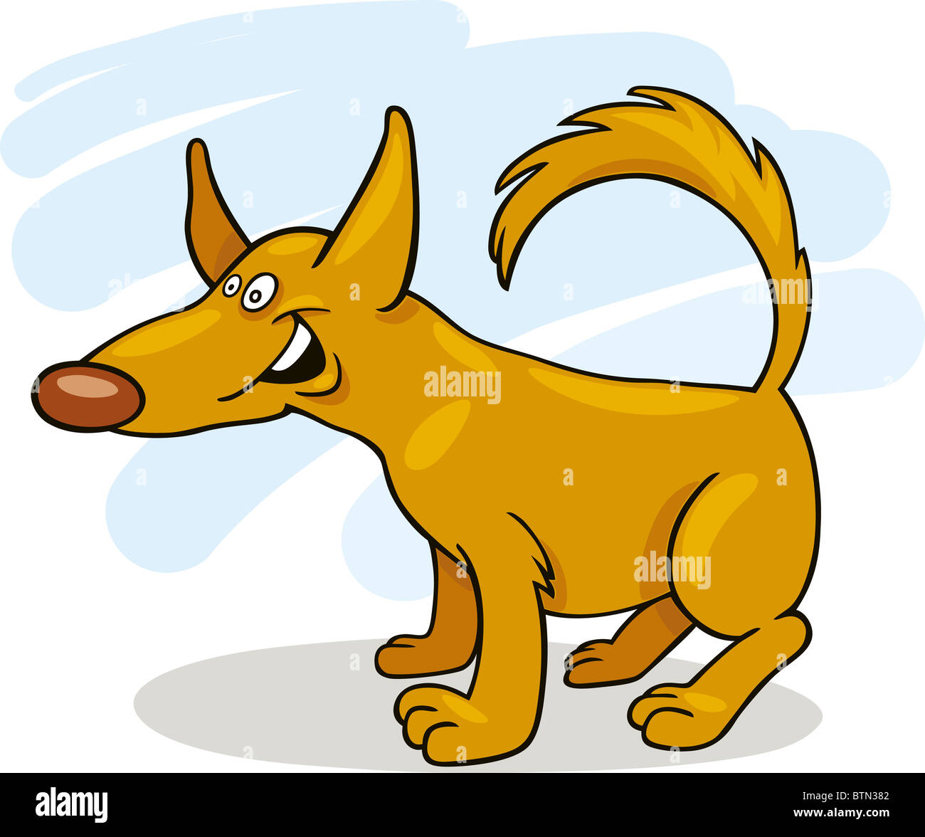 Cartoon illustration of Funny Yellow Dog Stock Photo - Alamy