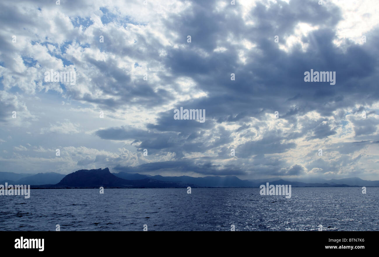 Cloudy seascape blue ocean sea in Mongo Denia Alicante spain Stock ...