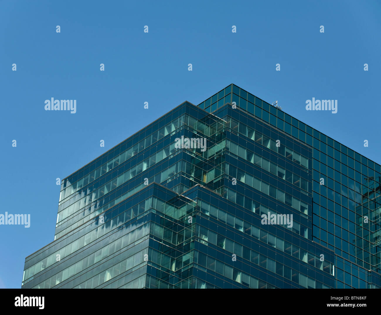 Downtown buildings shot from low angle looking up Stock Photo - Alamy