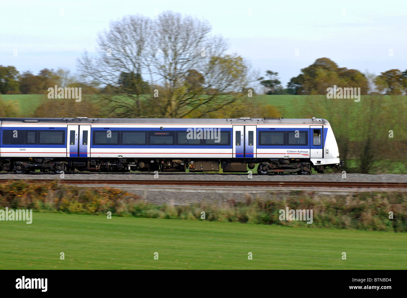 Chiltern Railways train at speed Stock Photo - Alamy