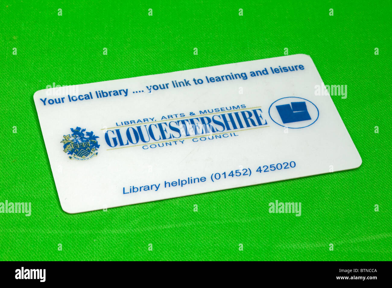 Library card Gloucestershire County Council UK Stock Photo - Alamy