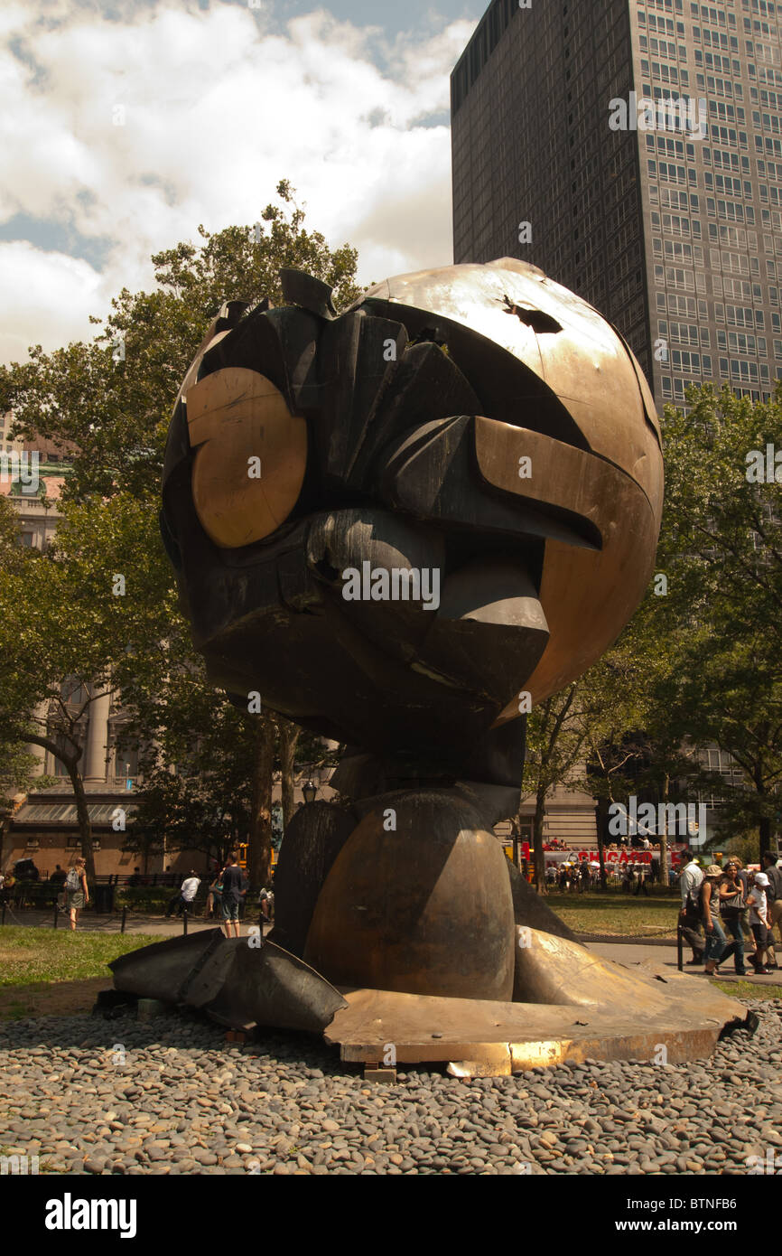 Modern sculpture made from debris of 911 disaster Stock Photo - Alamy
