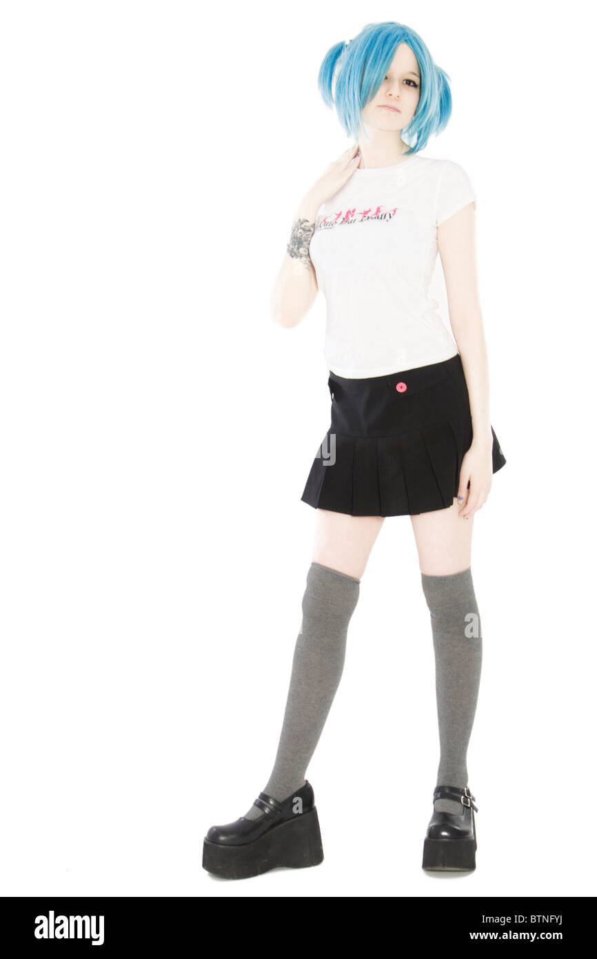 A young goth teen girl in Japanese style street fashion Stock Photo - Alamy
