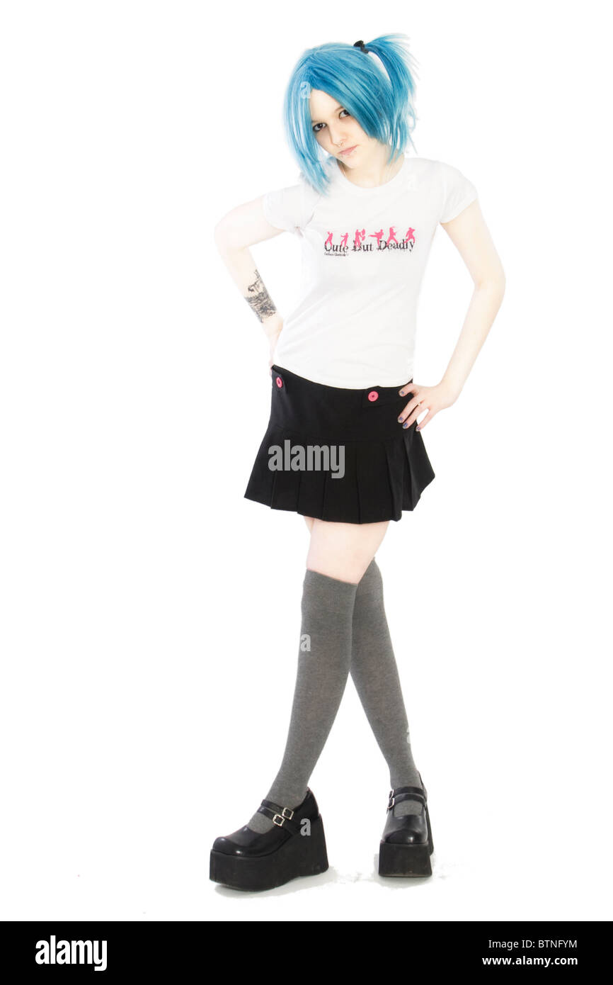 A young goth teen girl in Japanese style street fashion Stock Photo - Alamy
