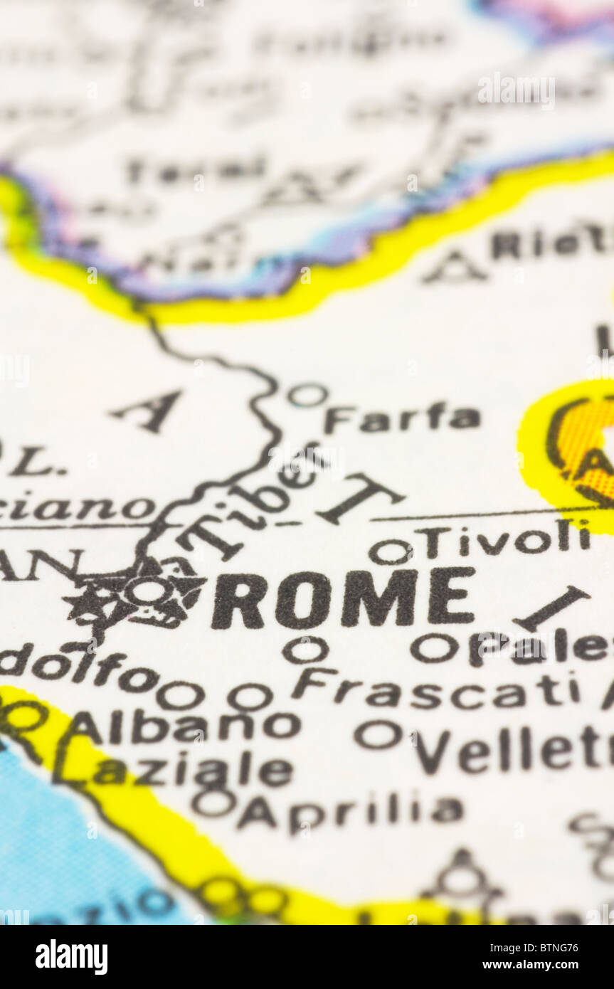 Rome on map Stock Photo - Alamy