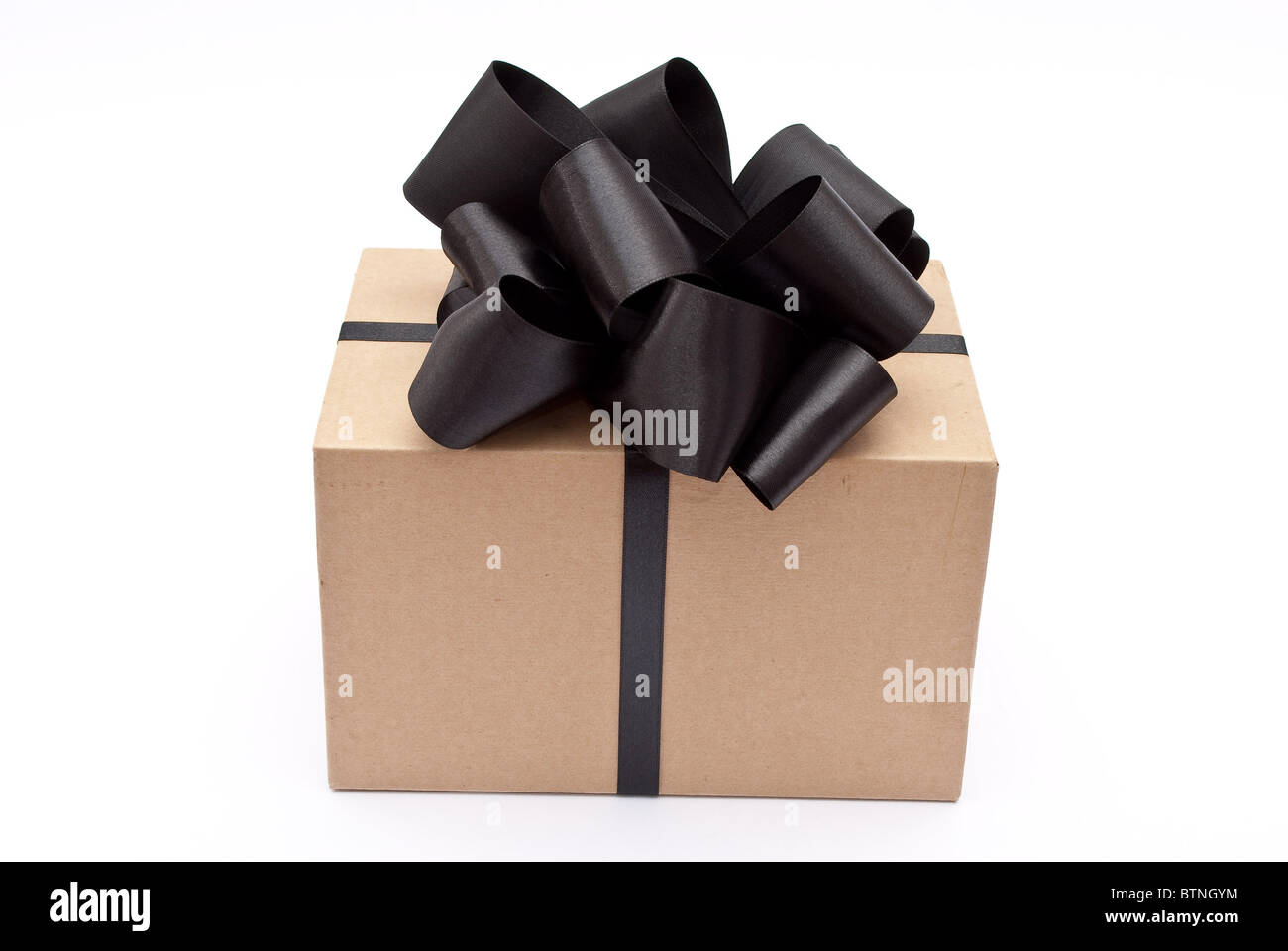 Box with black bow Stock Photo - Alamy